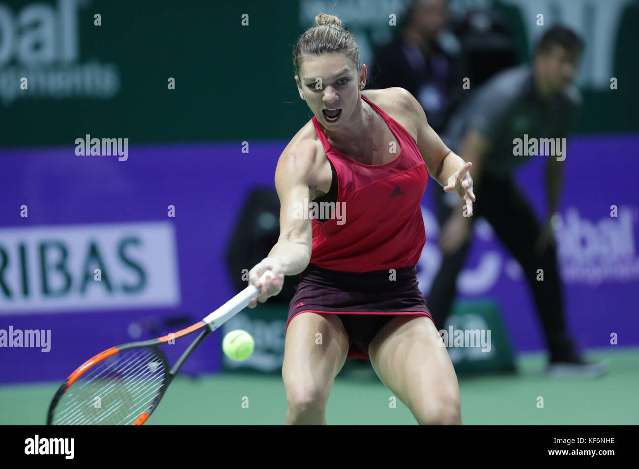 Singapore, Singapore. 25th Oct, 2017. Romanian tennis player Simona ...