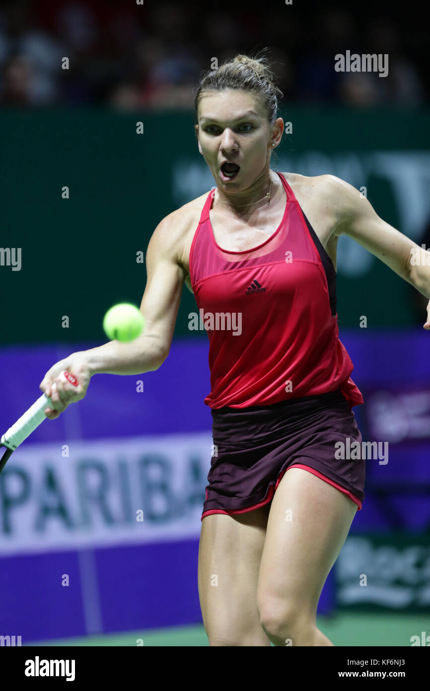 Singapore, Singapore. 25th Oct, 2017. Romanian tennis player Simona ...
