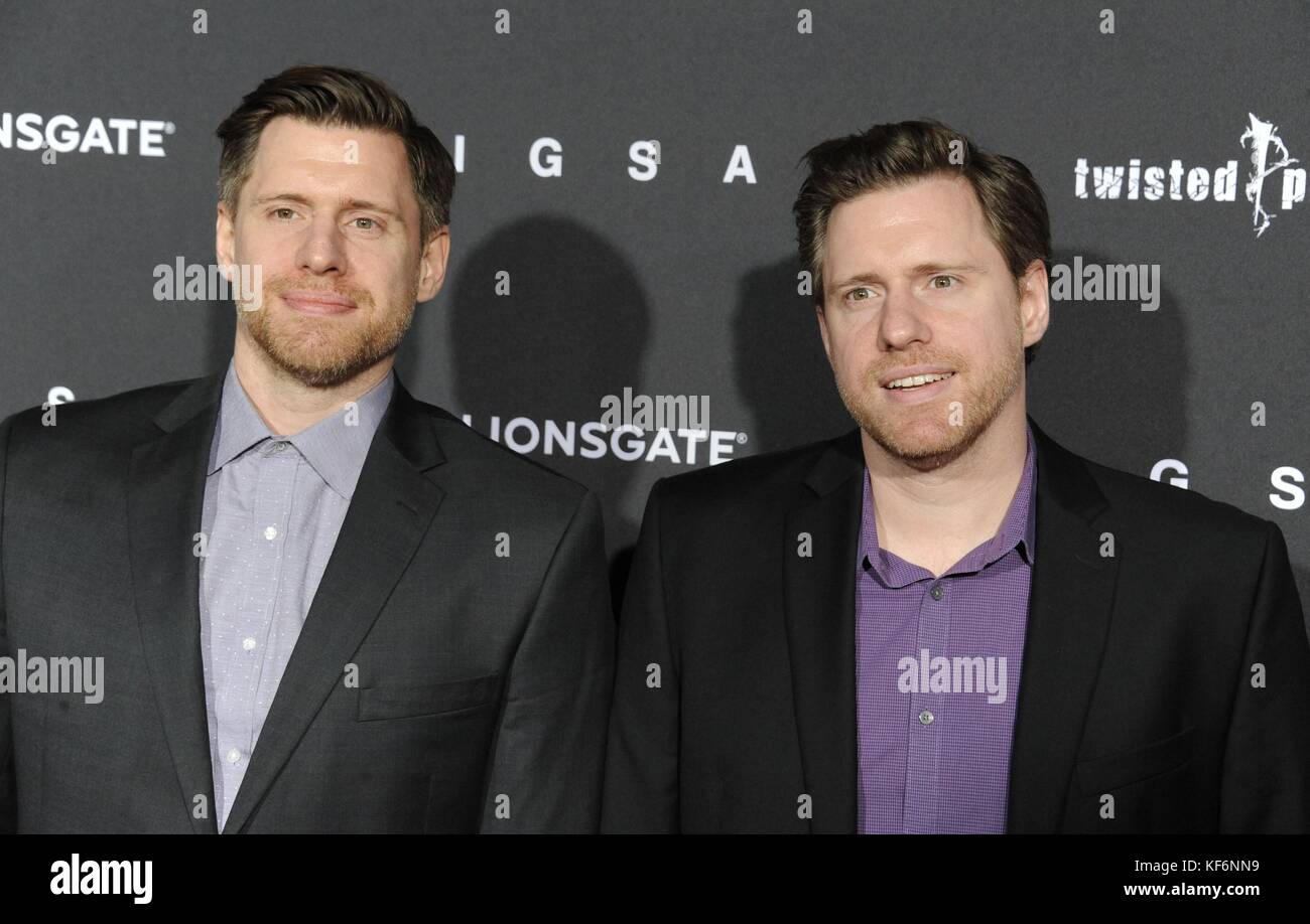 Los Angeles, CA, USA. 25th Oct, 2017. Peter Spierig, Michael Spierig at arrivals for JIGSAW ...