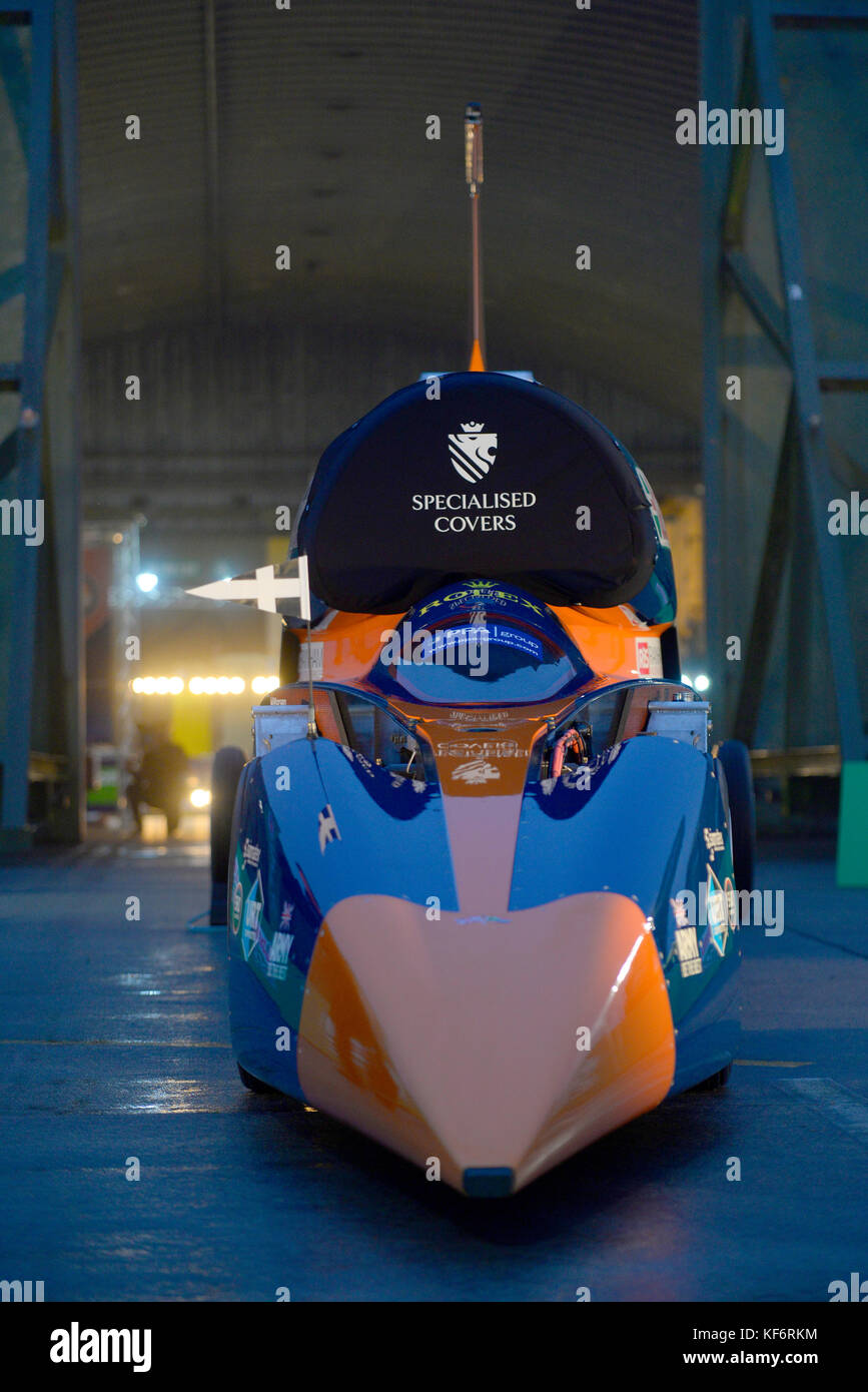 Bloodhound SSC (supersonic car) being prepared prior to carrying out ...