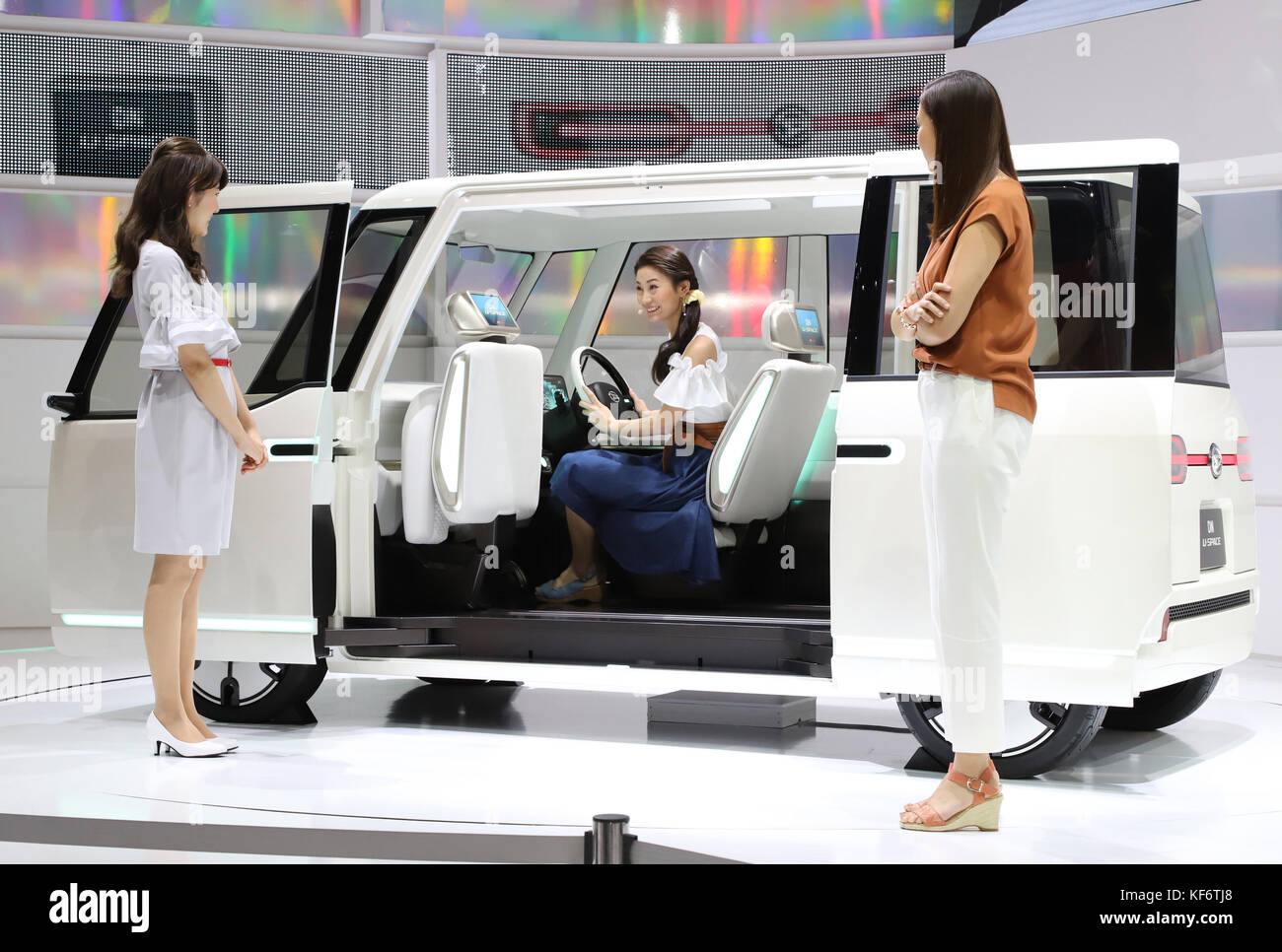 Tokyo, Japan. 26th Oct, 2017. Models display Japanese automaker ...