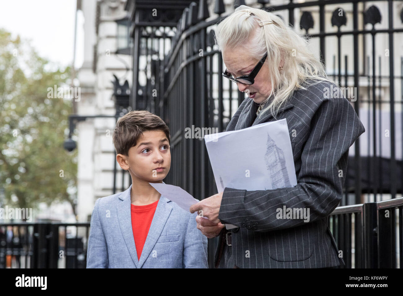 London, UK. 26th Oct, 2017. 9-year old Oliver Simpson with fashion ...
