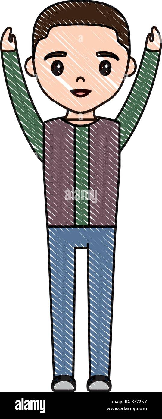 cartoon man standing icon over white background colorful design vector ...