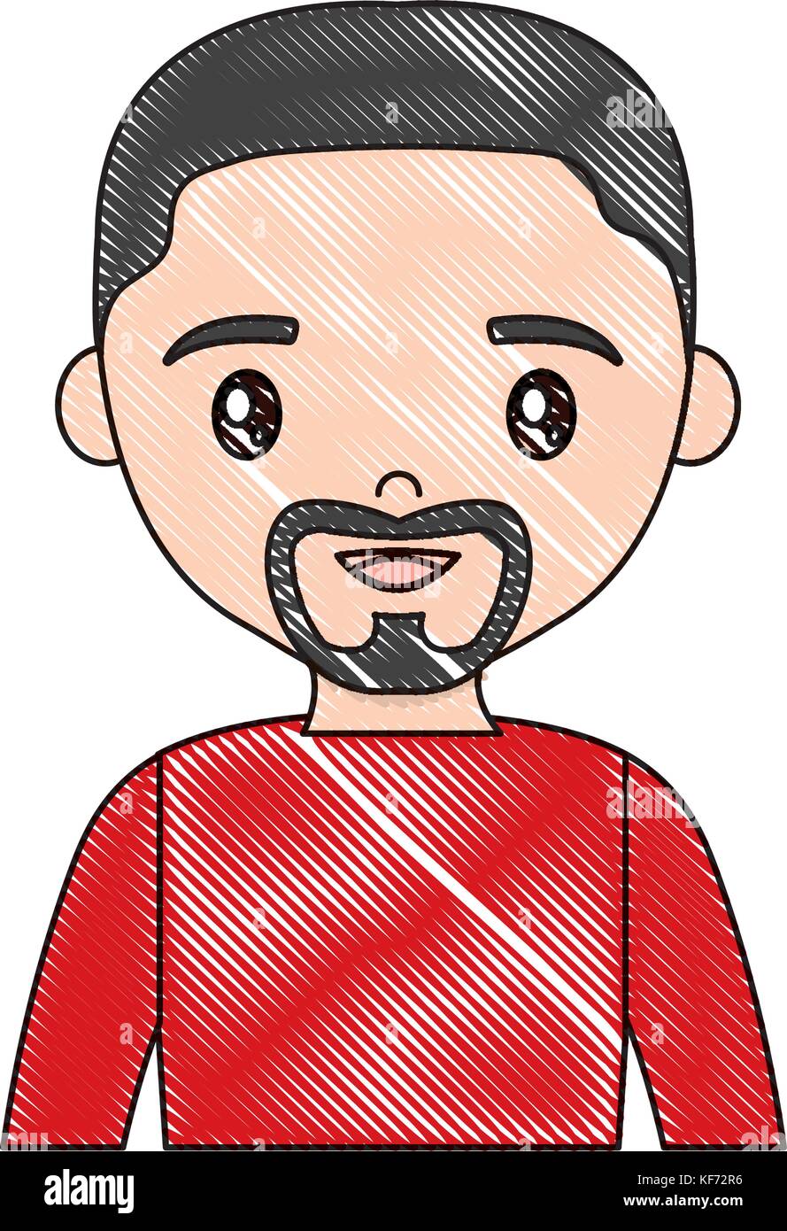 cartoon man icon over white background colorful design vector ...