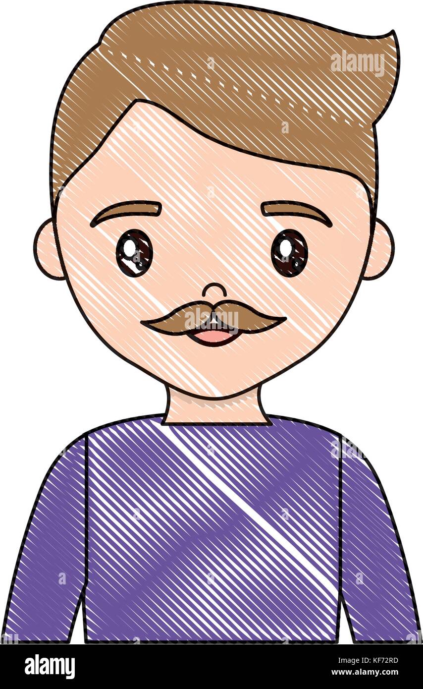 cartoon man icon over white background colorful design vector ...