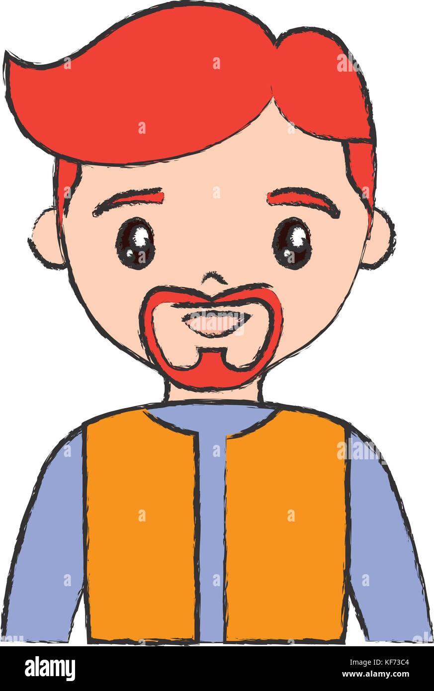 cartoon man icon over white background colorful design vector ...