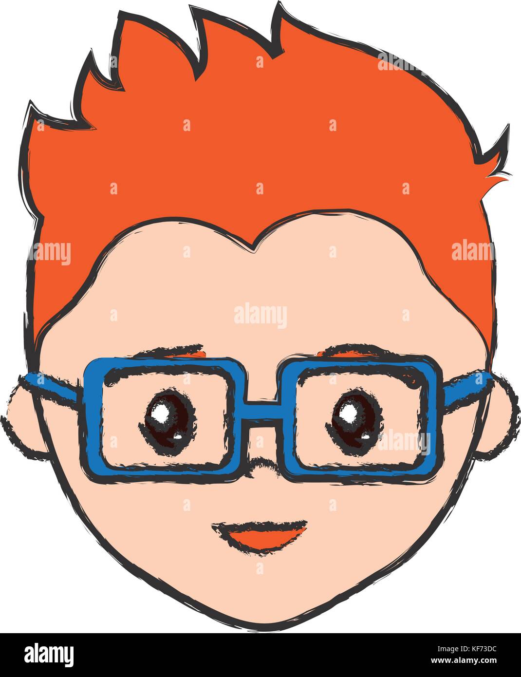 cartoon man with glasses icon over white background vector illustration ...