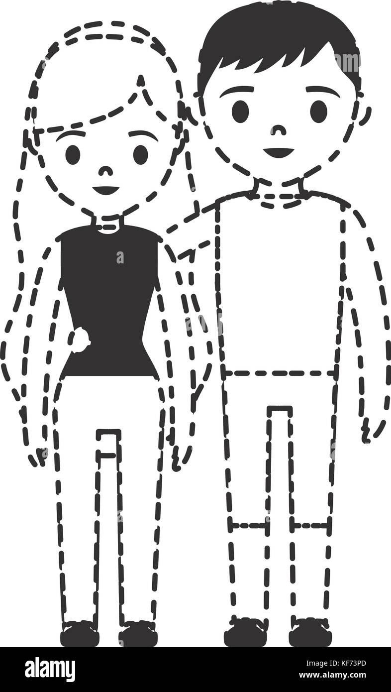 cartoon happy couple icon over white background vector illustration ...