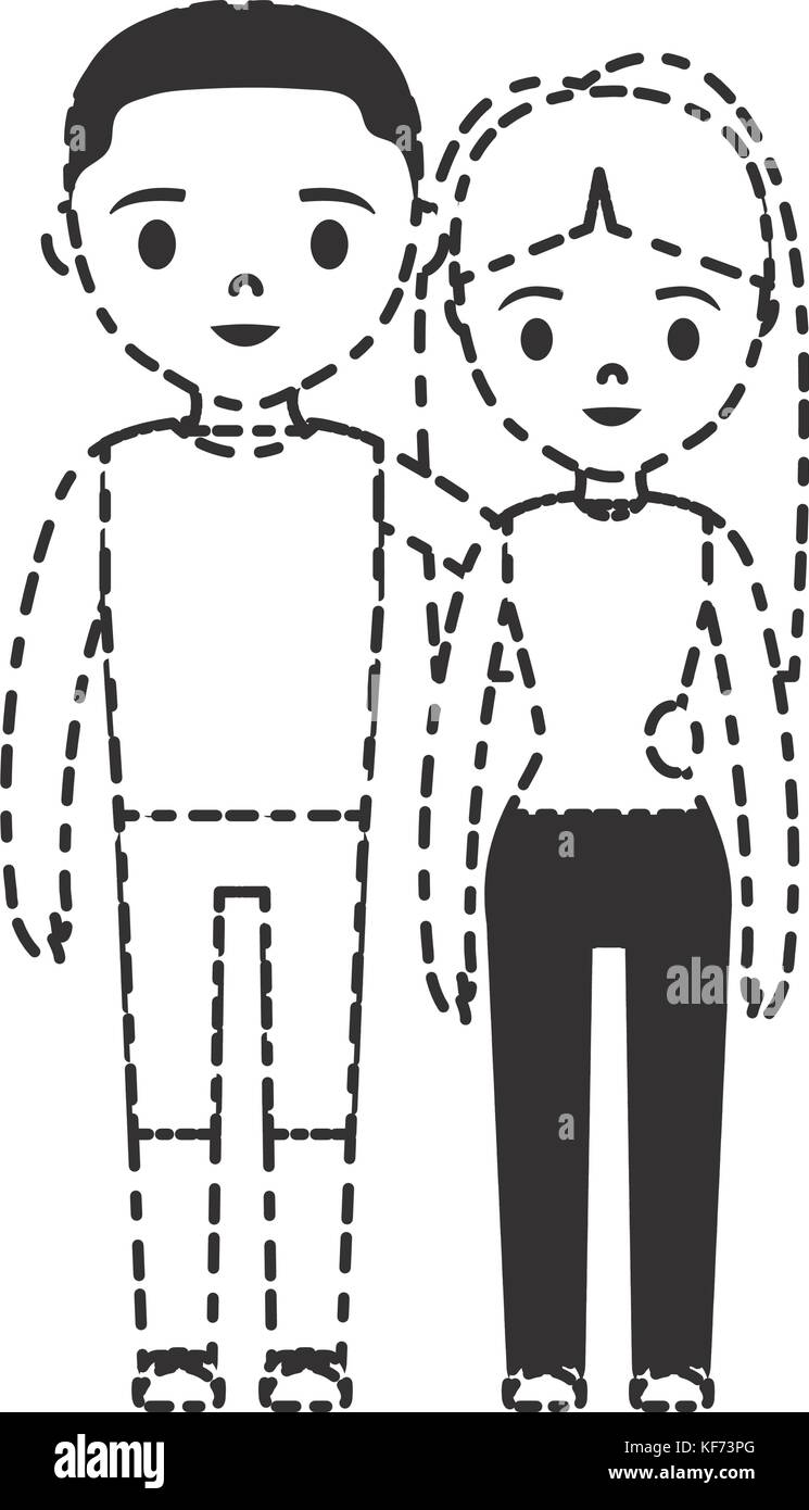 cartoon happy couple icon over white background vector illustration ...