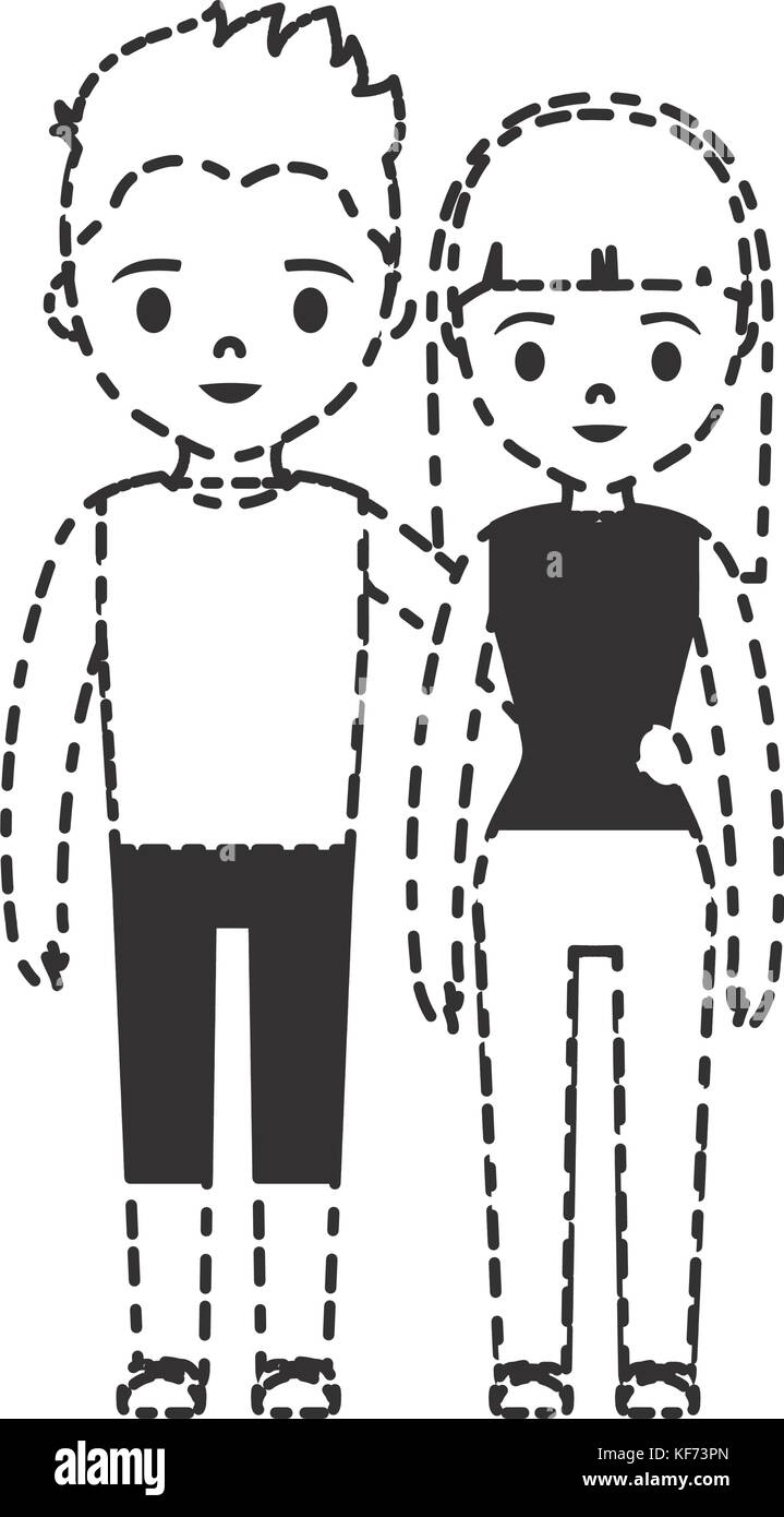 cartoon happy couple icon over white background vector illustration ...