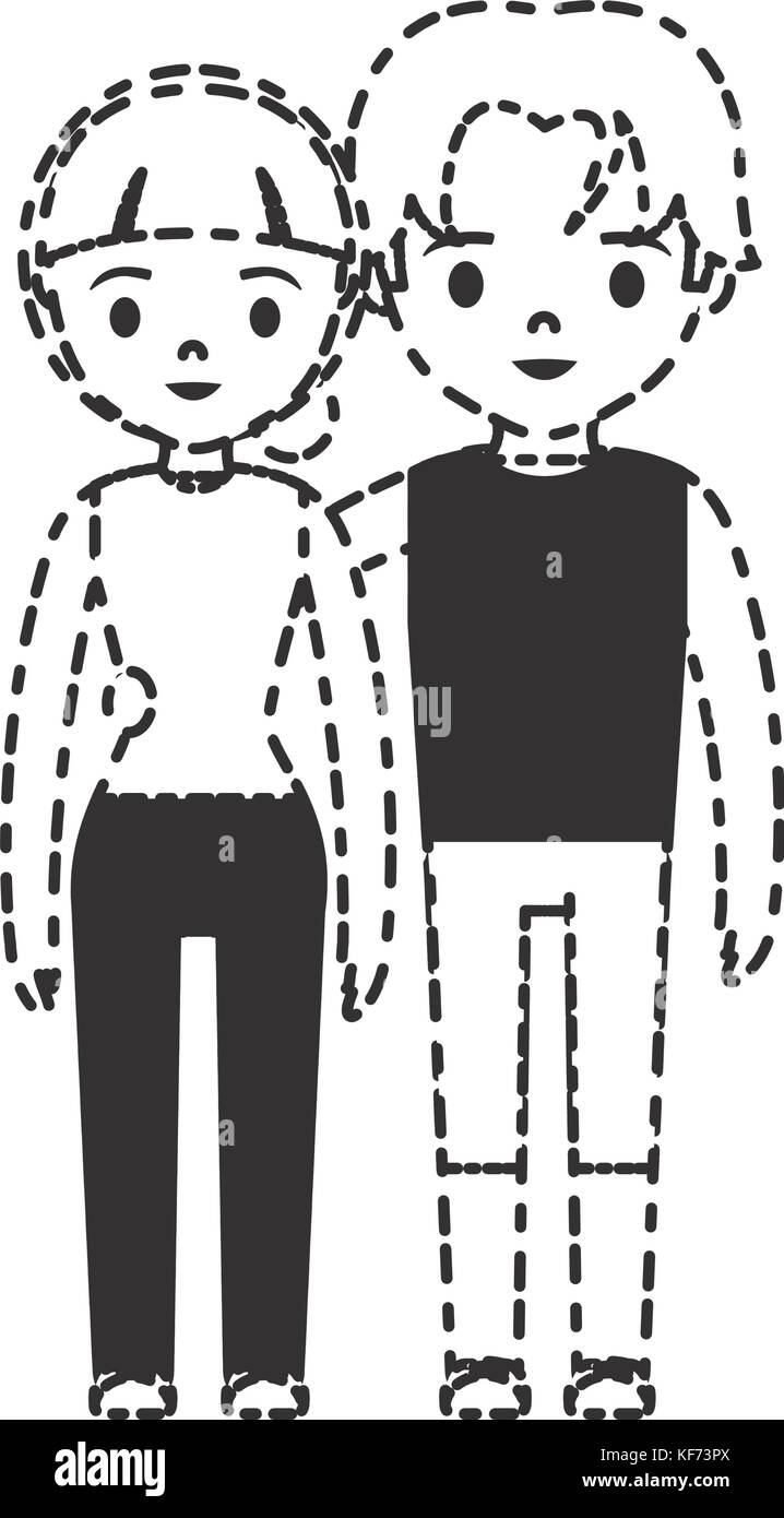 cartoon happy couple icon over white background vector illustration ...