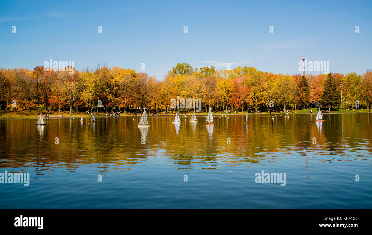Autumn view on Mont Royal by the lake in Montreal Canada Stock Photo ...