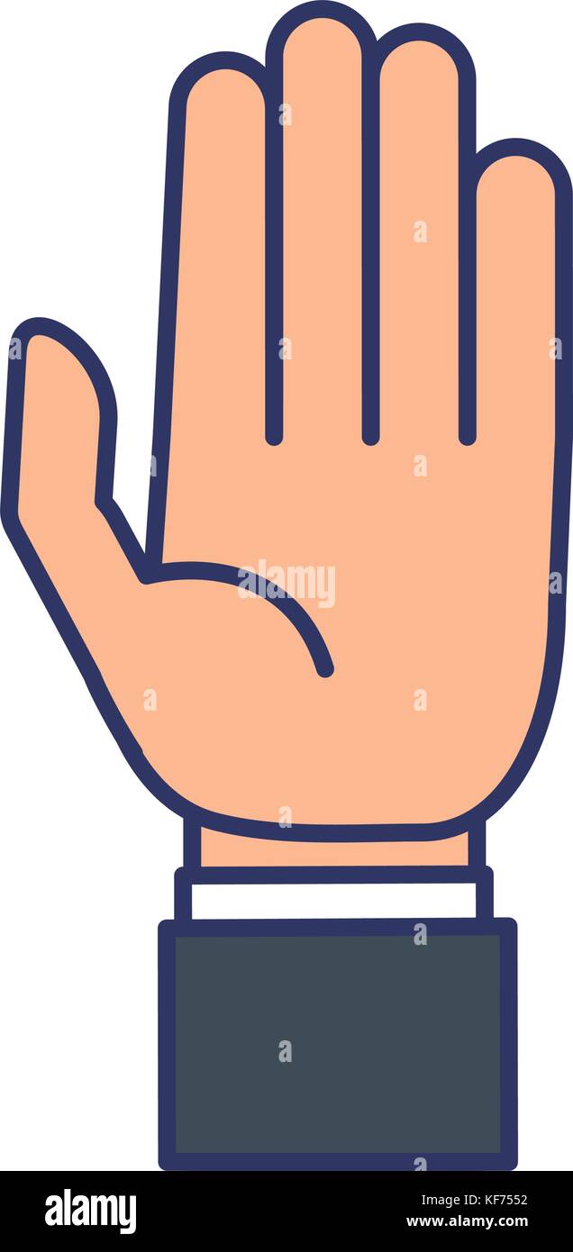 human hand icon over white background vector illustration Stock Vector ...