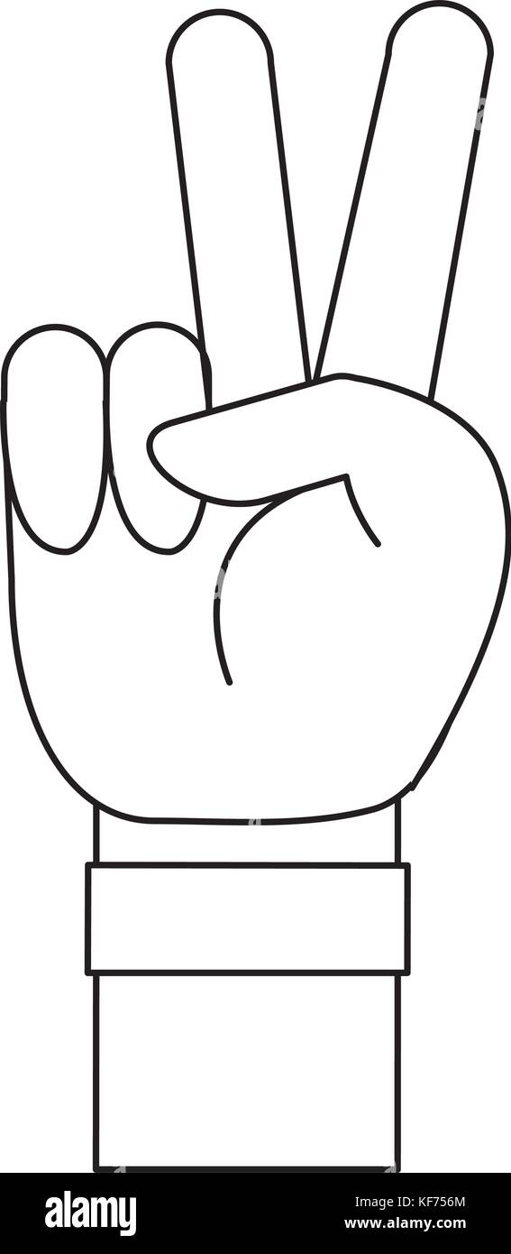 human hand with peace symbol icon over white background vector ...