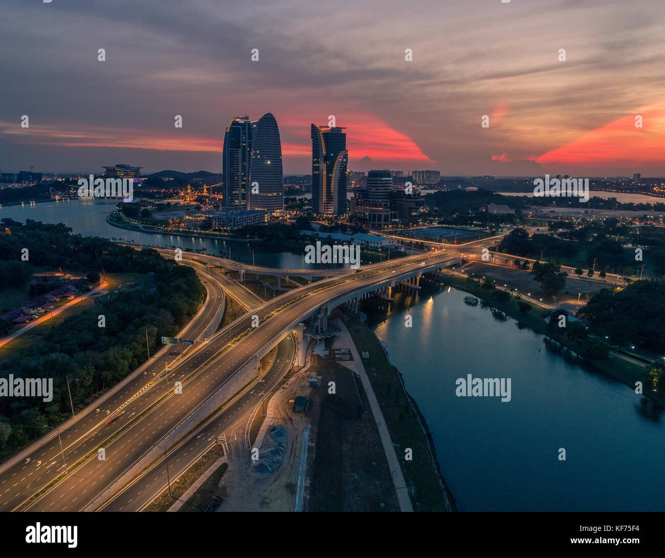View Of Modern Building at Putrajaya during sunset. Putrajaya is the ...