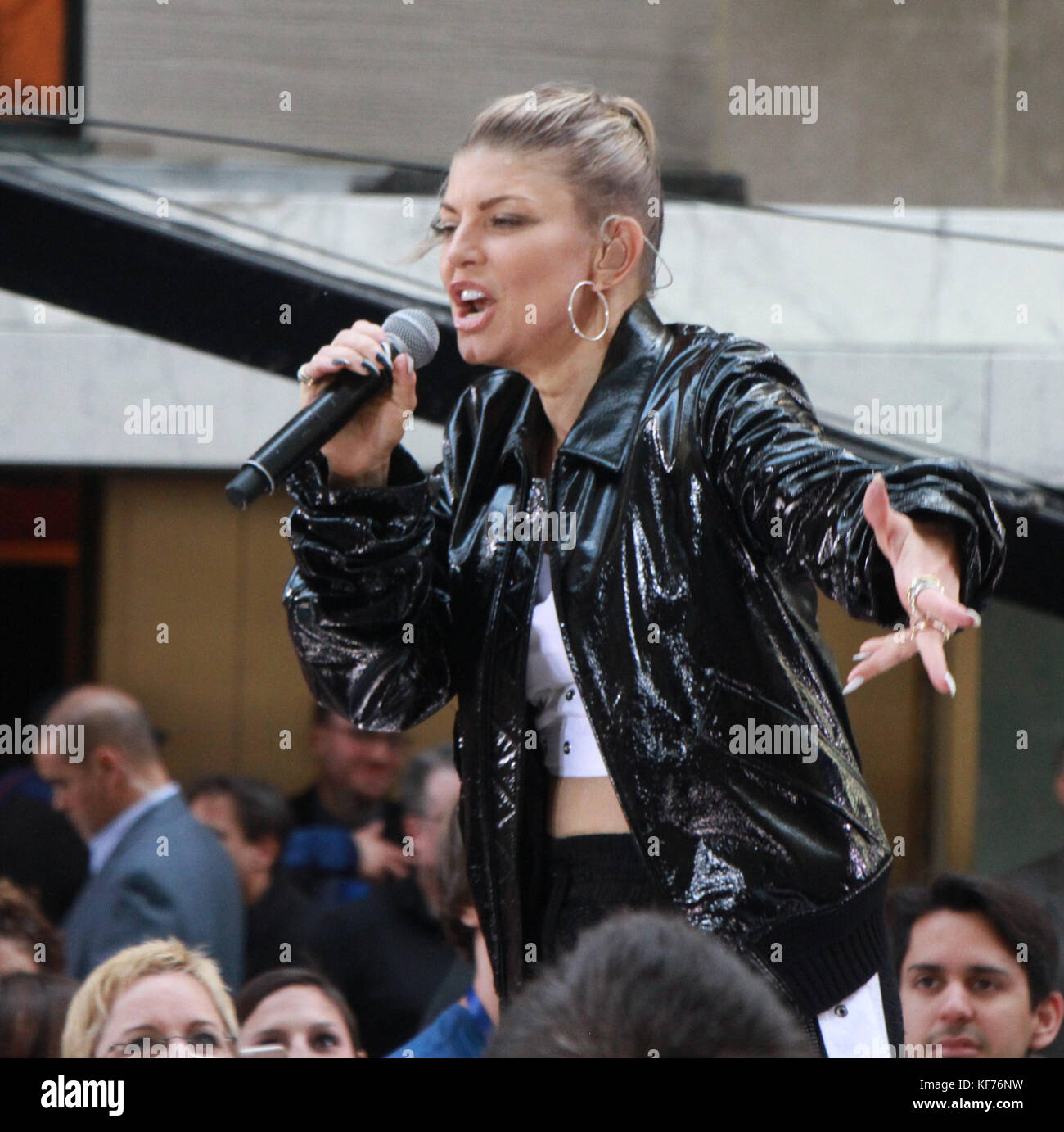 Fergie performing on NBC's 'Today' show at Rockefeller Plaza in New ...