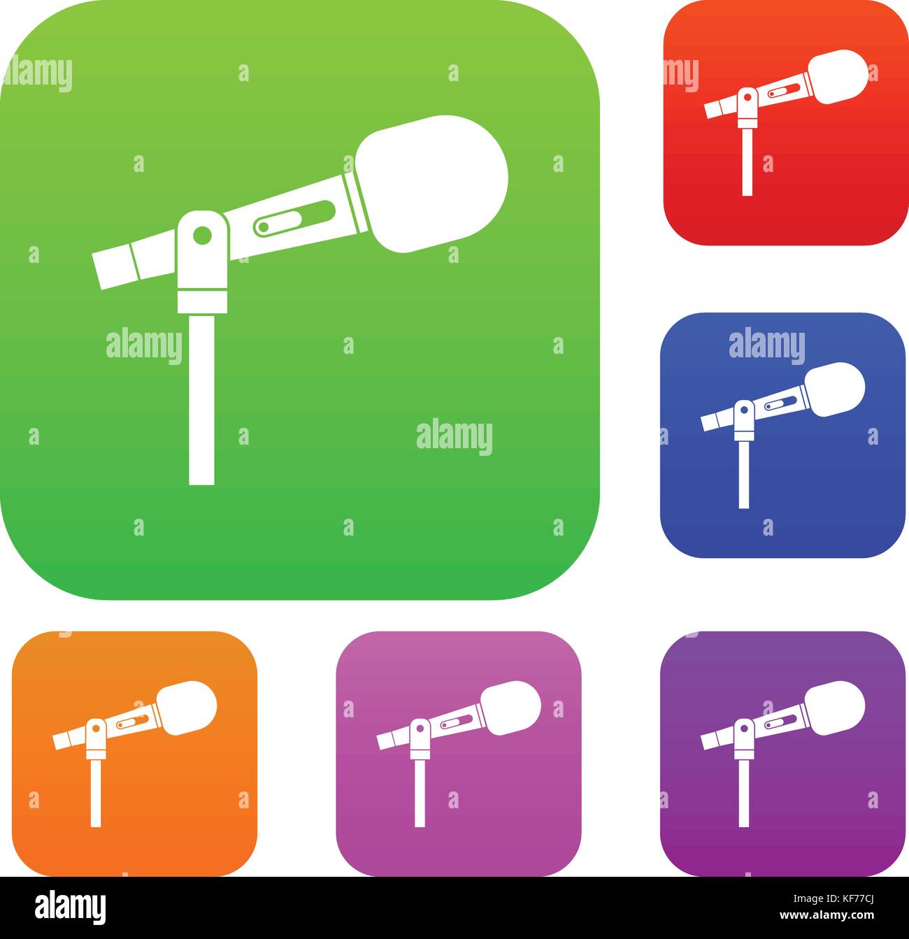 Microphone set color collection Stock Vector Image & Art - Alamy