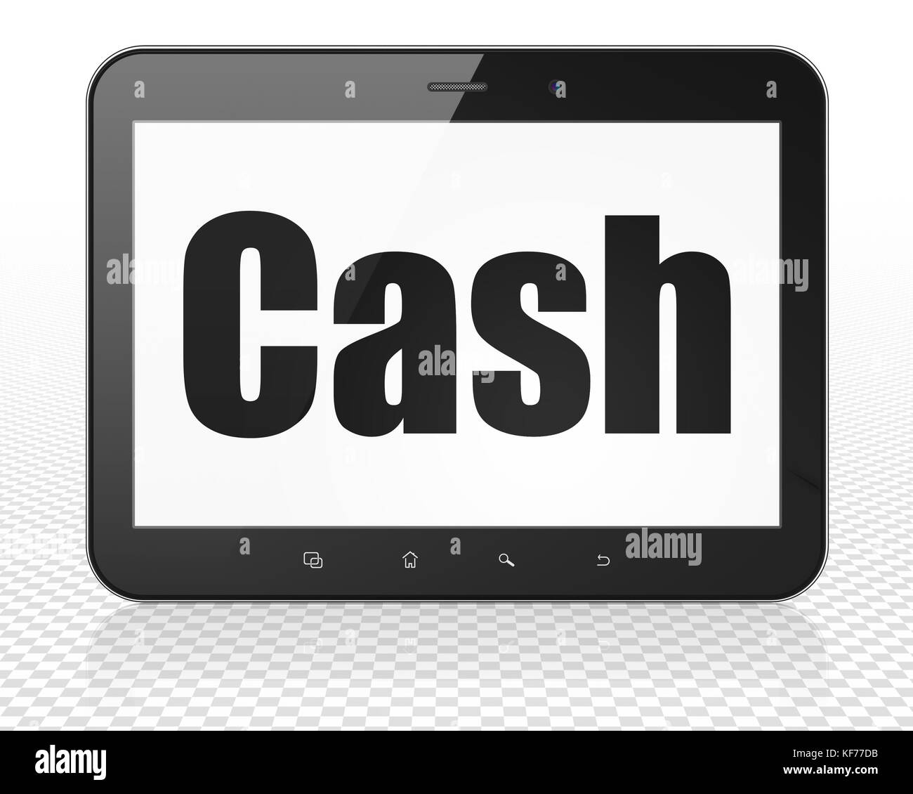 Money concept: Tablet Pc Computer with Cash on display Stock Photo - Alamy