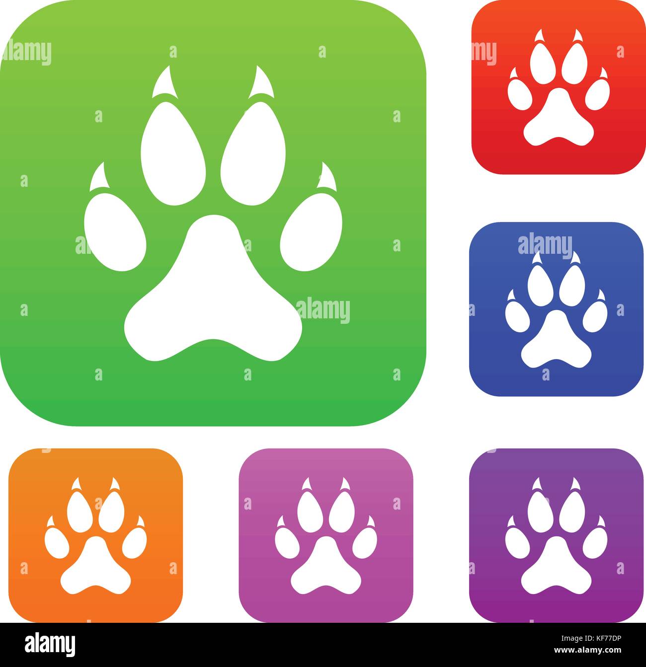 Cat paw set color collection Stock Vector Image & Art - Alamy