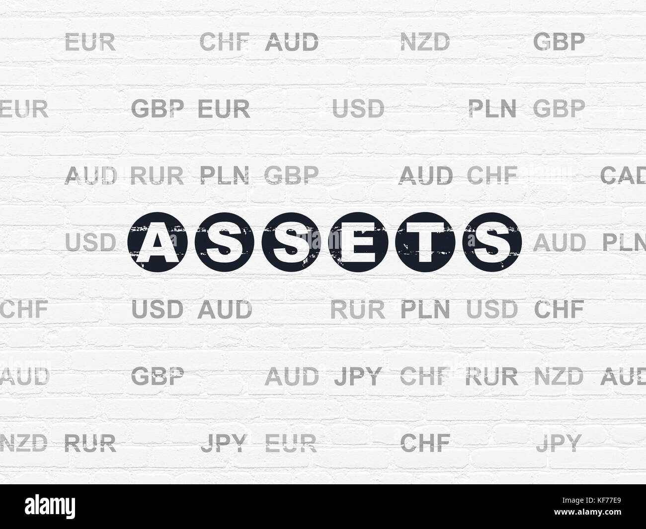 Banking concept: Assets on wall background Stock Photo - Alamy