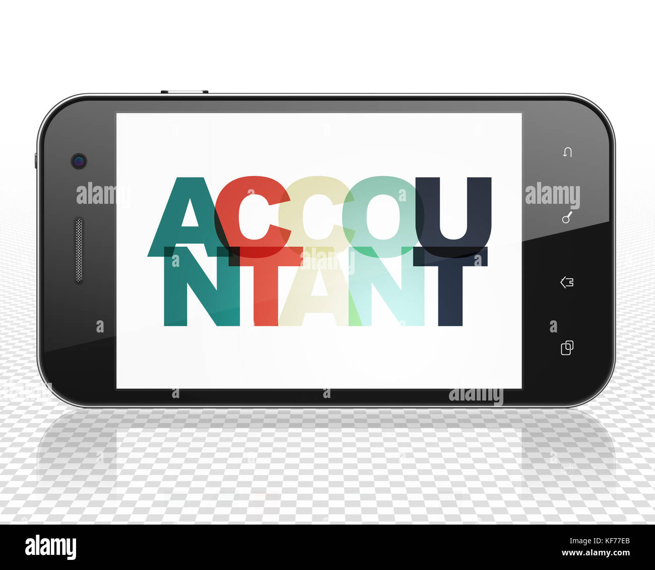 Banking concept: Smartphone with Accountant on display Stock Photo - Alamy