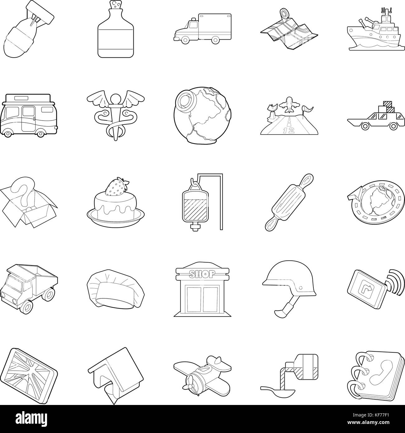 Provisions icons set, outline style Stock Vector Image & Art - Alamy