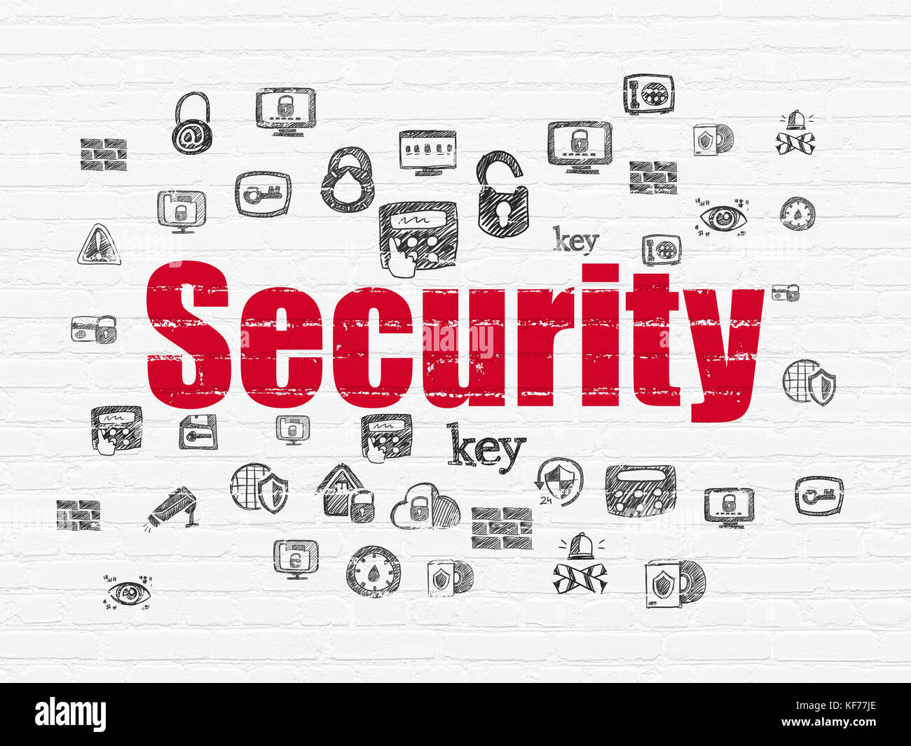 Safety concept: Security on wall background Stock Photo - Alamy