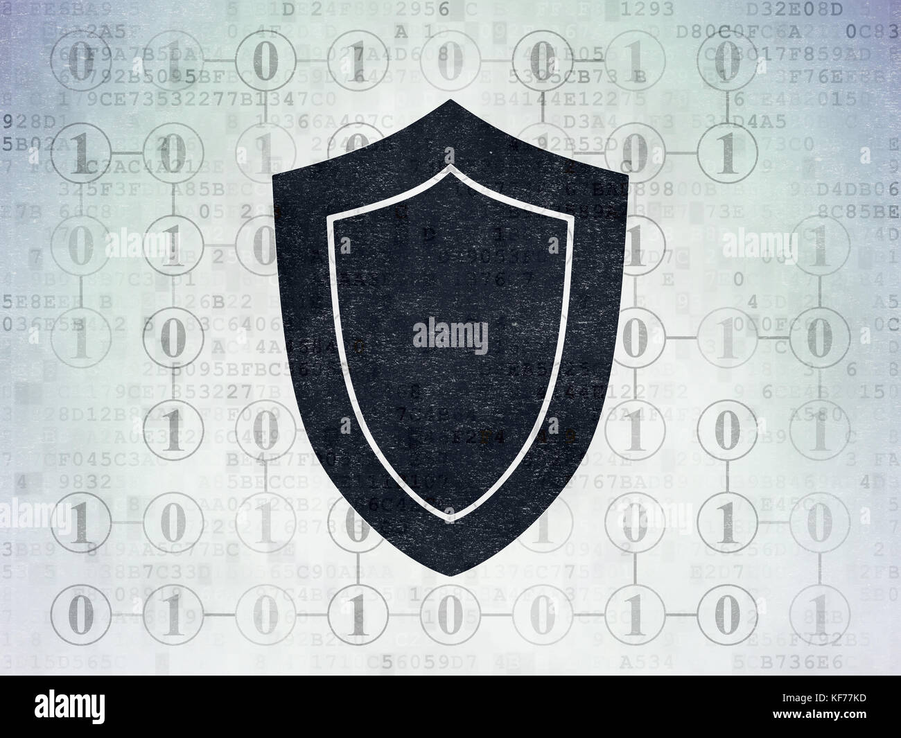 Protection concept: Shield on Digital Data Paper background Stock Photo ...