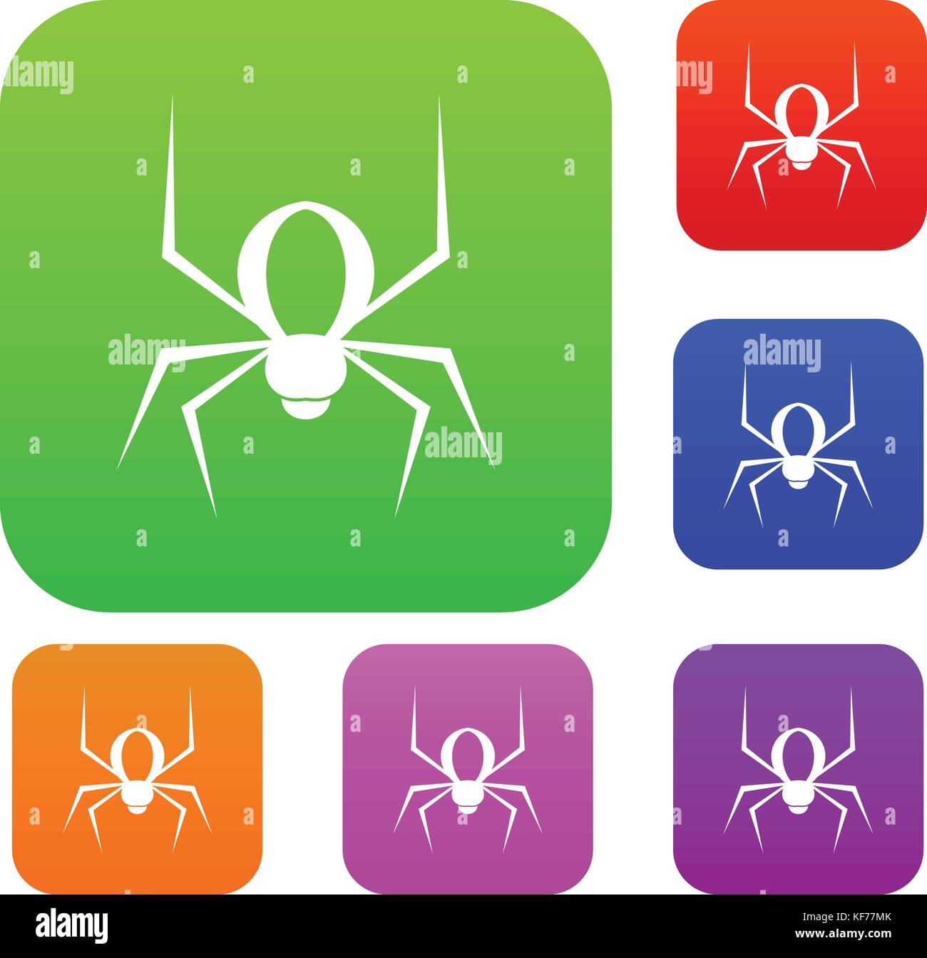 Spider set color collection Stock Vector Image & Art - Alamy