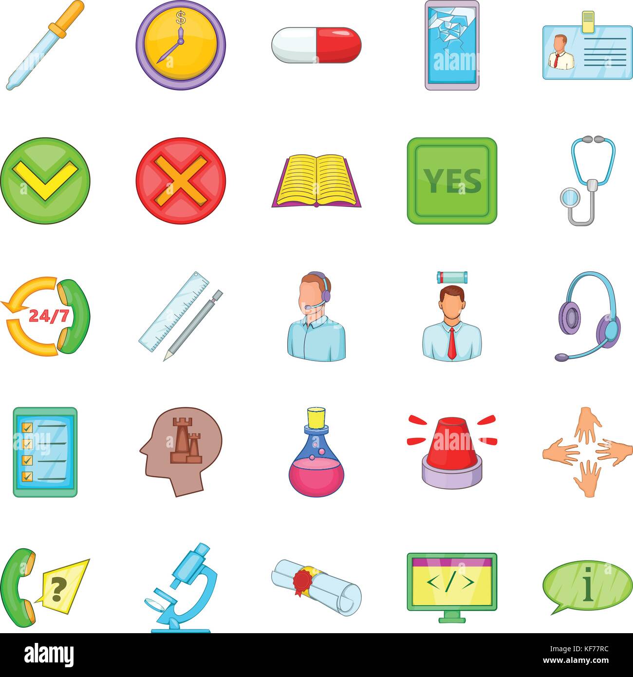 Prop icons set, cartoon style Stock Vector Image & Art - Alamy