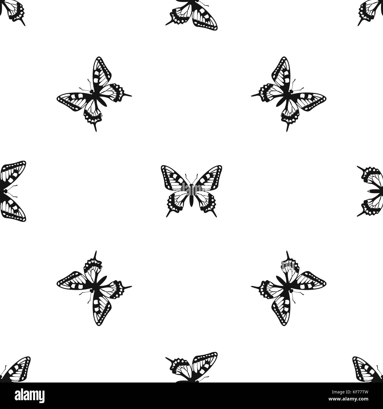 Monarch butterfly repeat pattern Black and White Stock Photos & Images ...