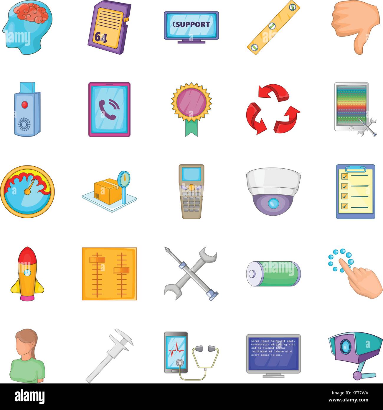Remote support icons set, cartoon style Stock Vector Image & Art - Alamy