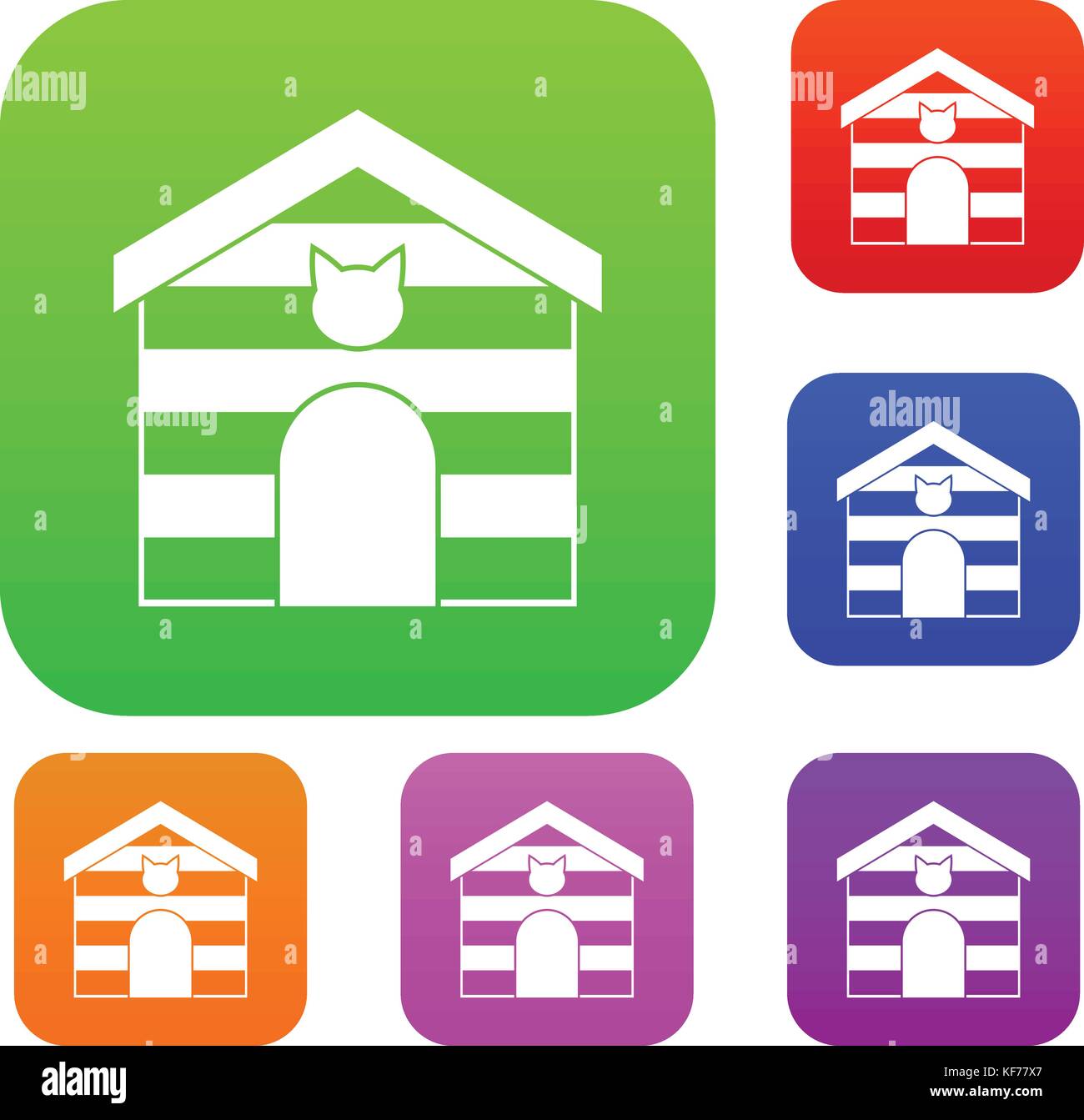 Cat house set color collection Stock Vector Image & Art - Alamy