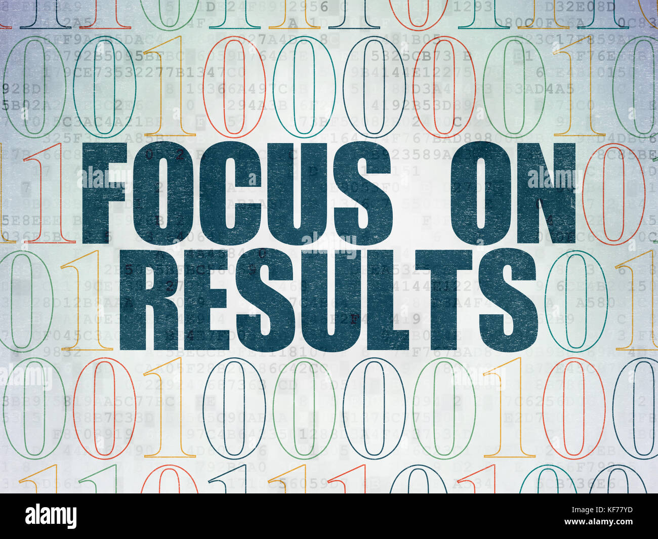 Business concept: Focus on RESULTS on Digital Data Paper background ...