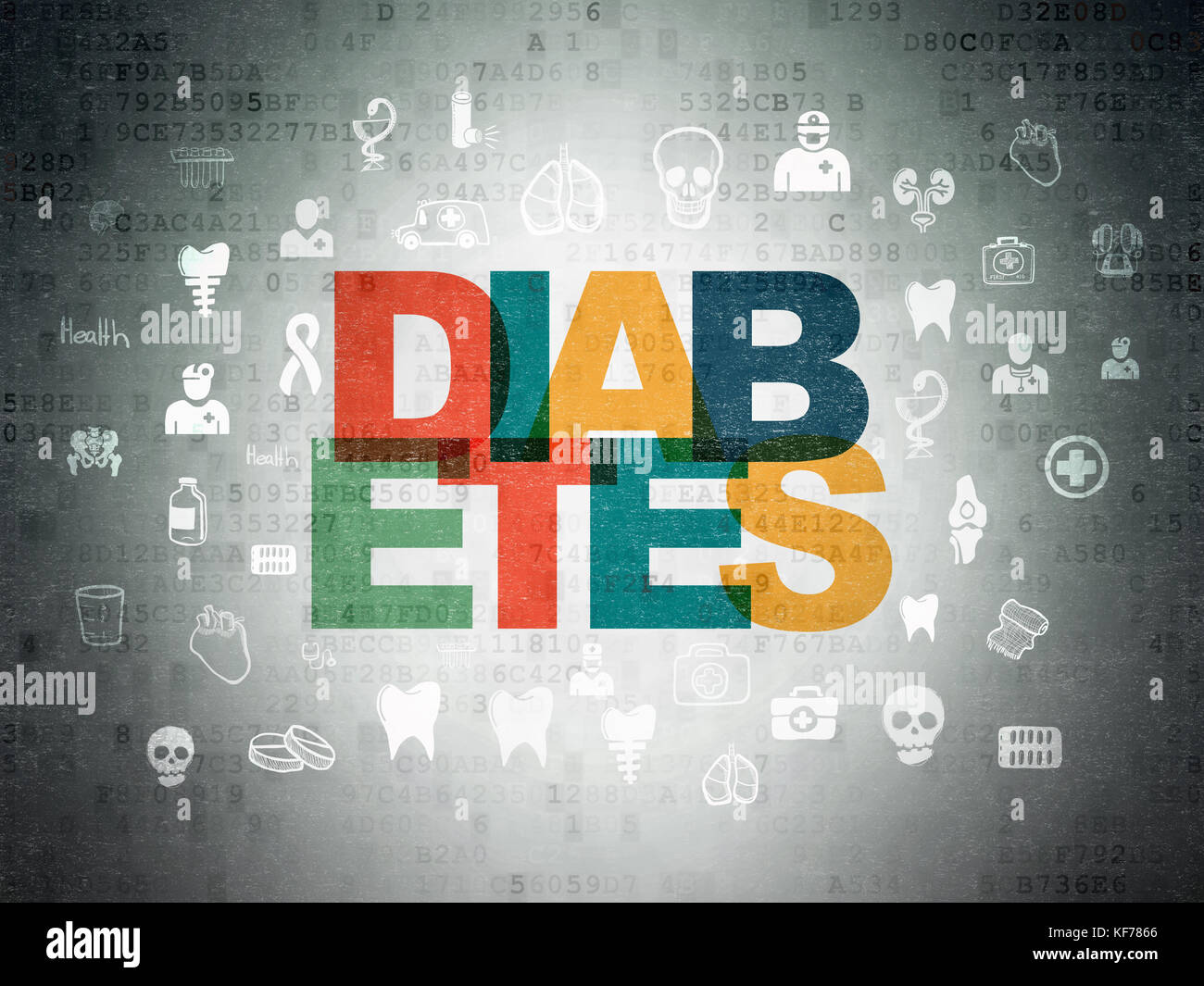 Health concept: Diabetes on Digital Data Paper background Stock Photo ...
