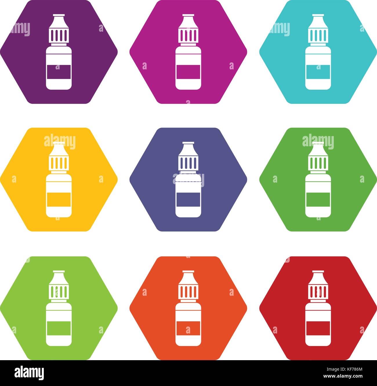 Liquid for electronic cigarettes icon set color hexahedron Stock Vector ...