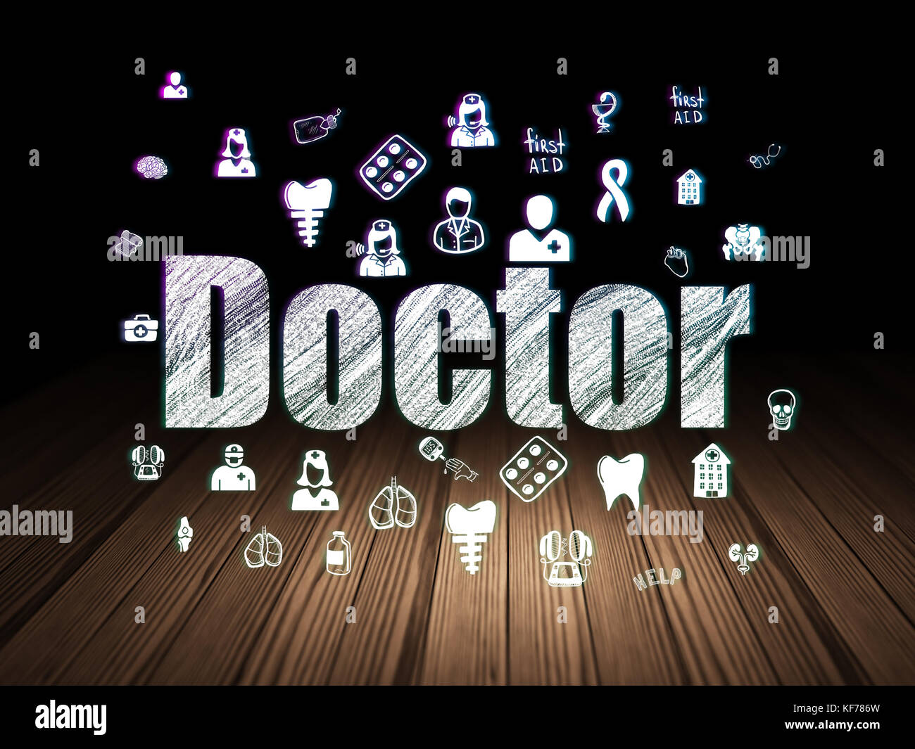 Health concept: Doctor in grunge dark room Stock Photo - Alamy