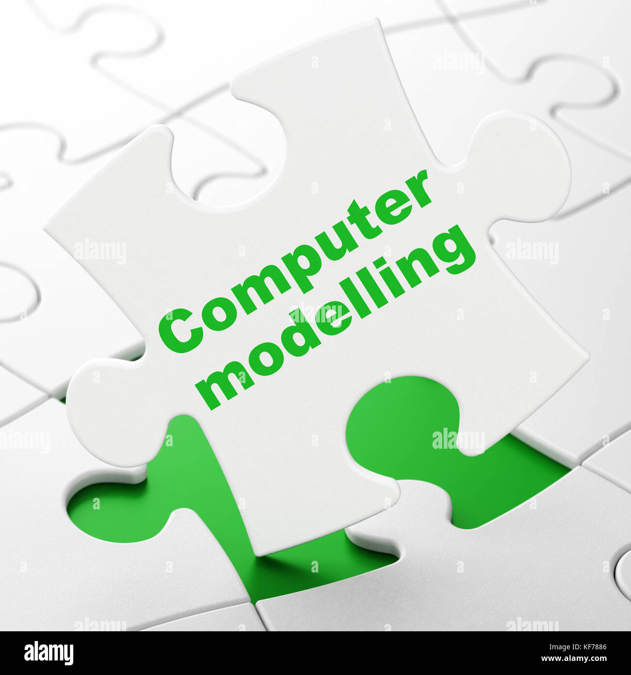 Science concept: Computer Modelling on puzzle background Stock Photo ...