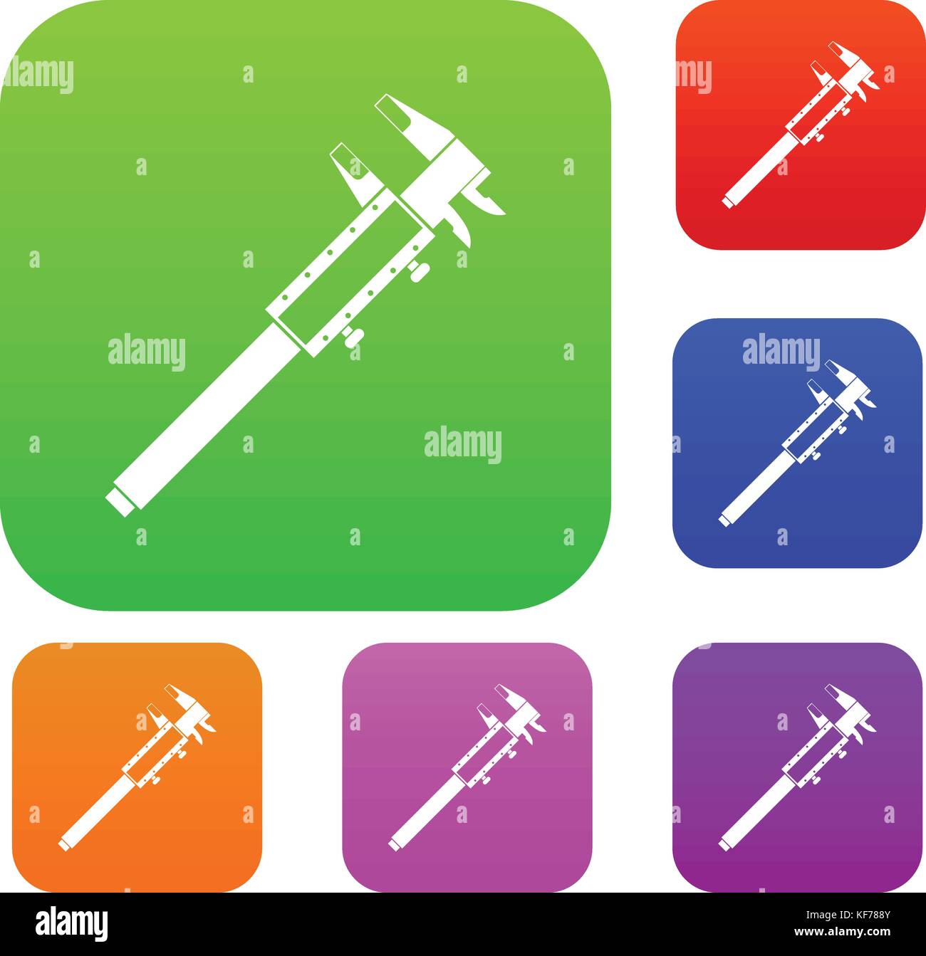 Vernier caliper set color collection Stock Vector Image & Art - Alamy