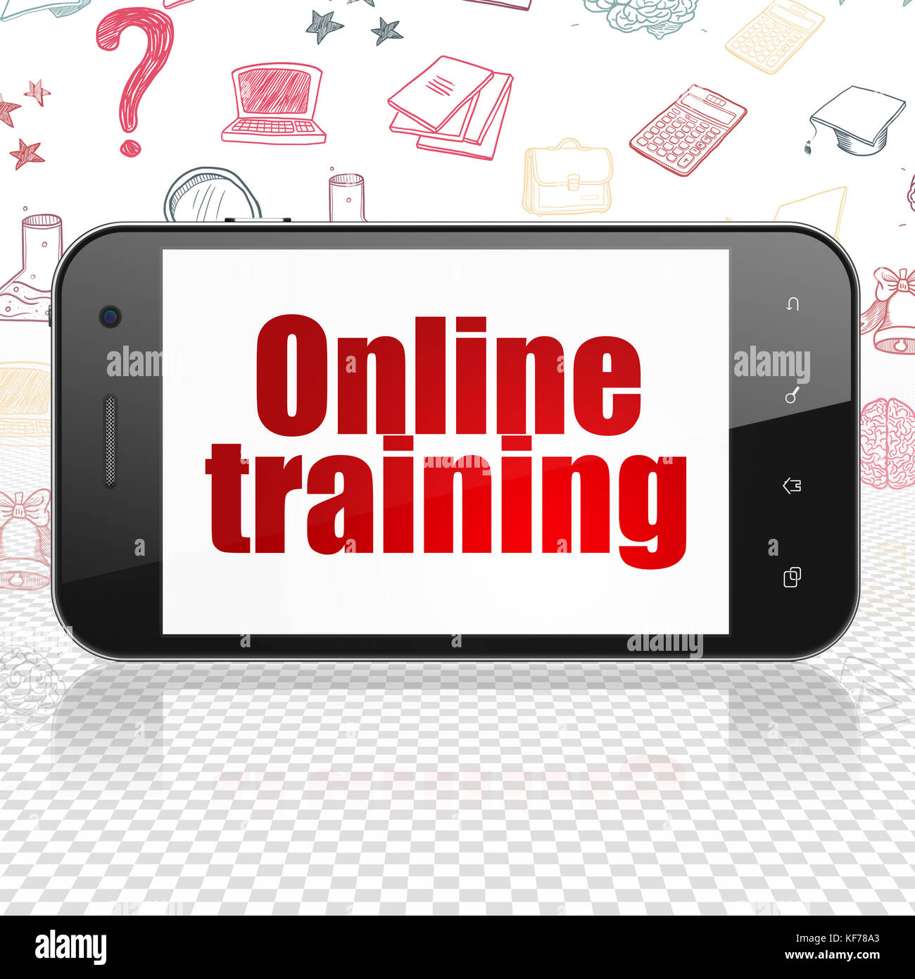 Learning concept: Smartphone with Online Training on display Stock ...