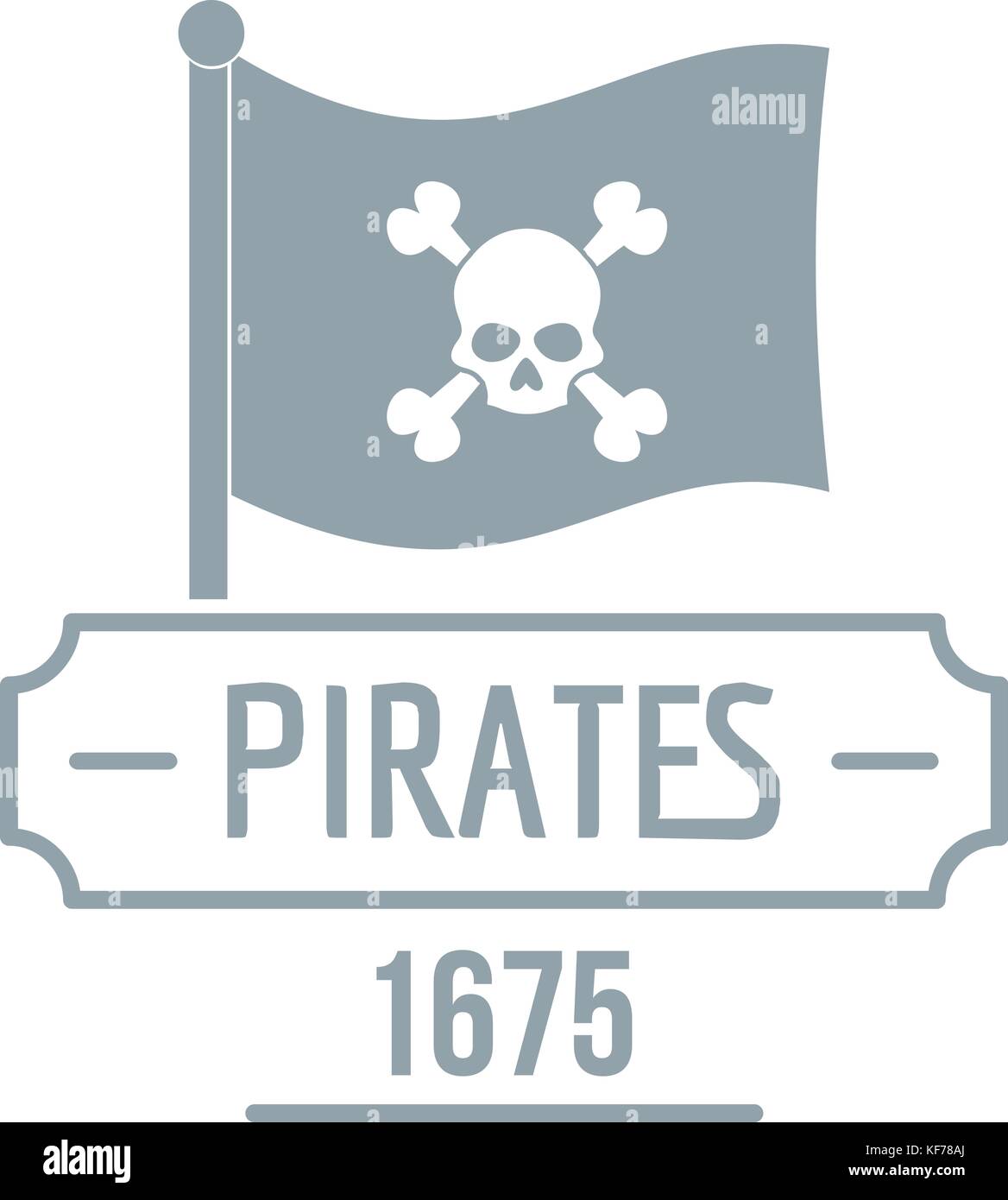 Pirate flag logo, simple gray style Stock Vector Image & Art - Alamy
