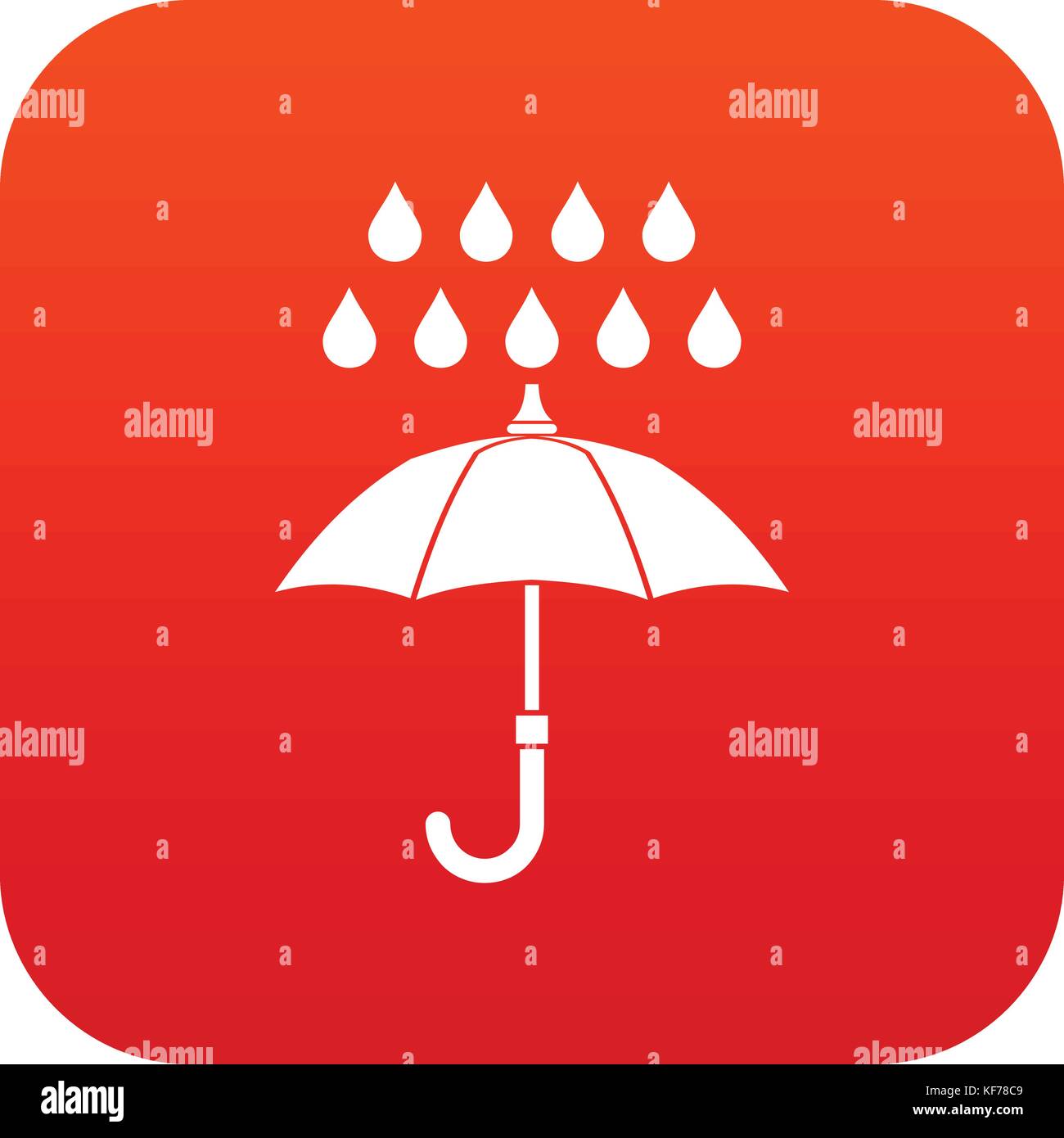 Umbrella and rain icon digital red Stock Vector Image & Art - Alamy