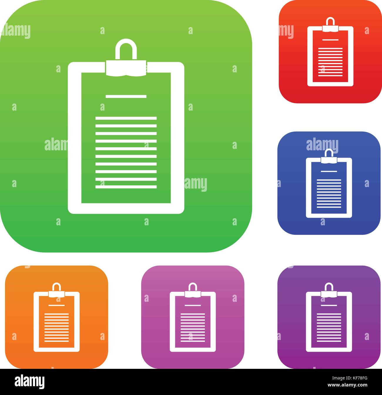Clipboard with checklist set color collection Stock Vector Image & Art ...
