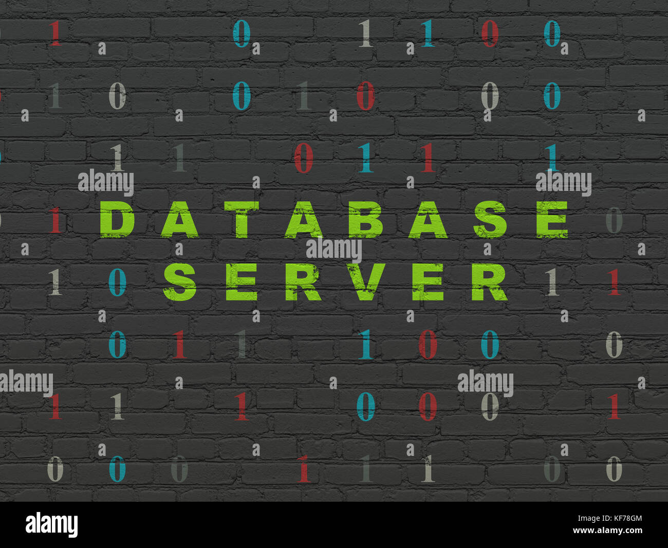 Software concept: Database Server on wall background Stock Photo - Alamy