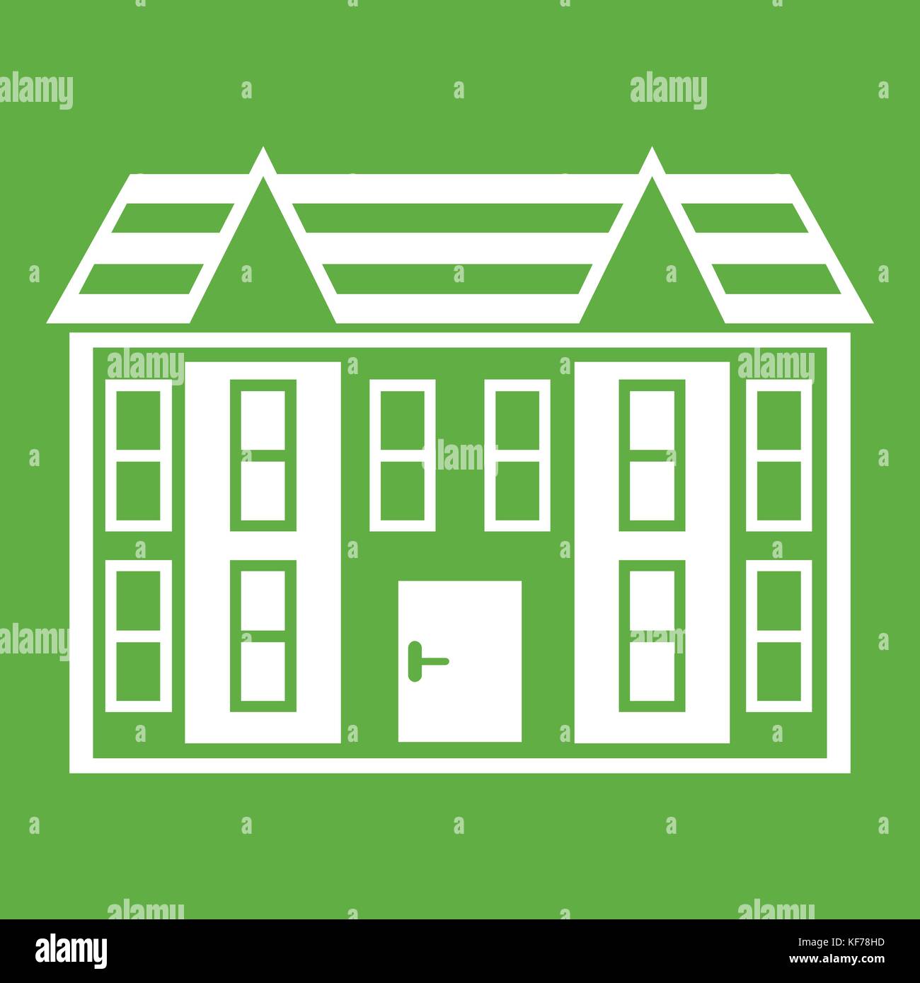 Large two-storey house icon green Stock Vector Image & Art - Alamy