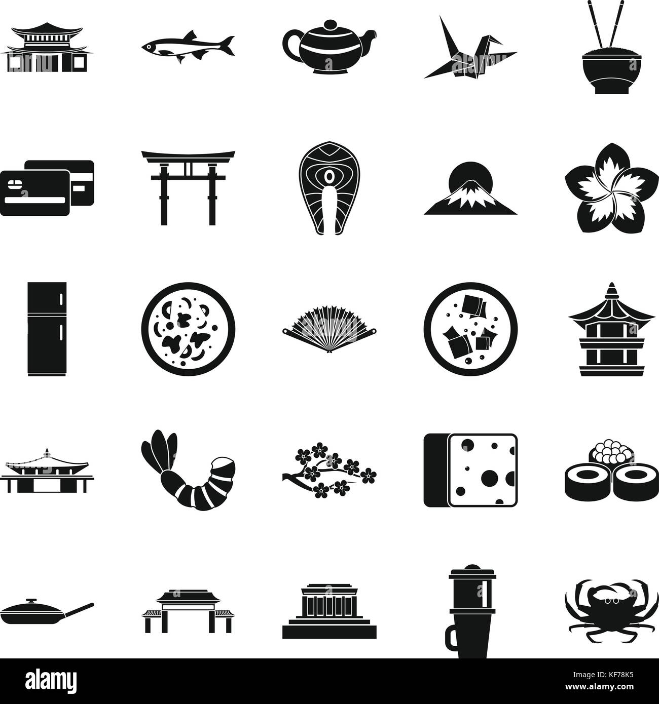 Sushi bar icons set, simple style Stock Vector Image & Art - Alamy