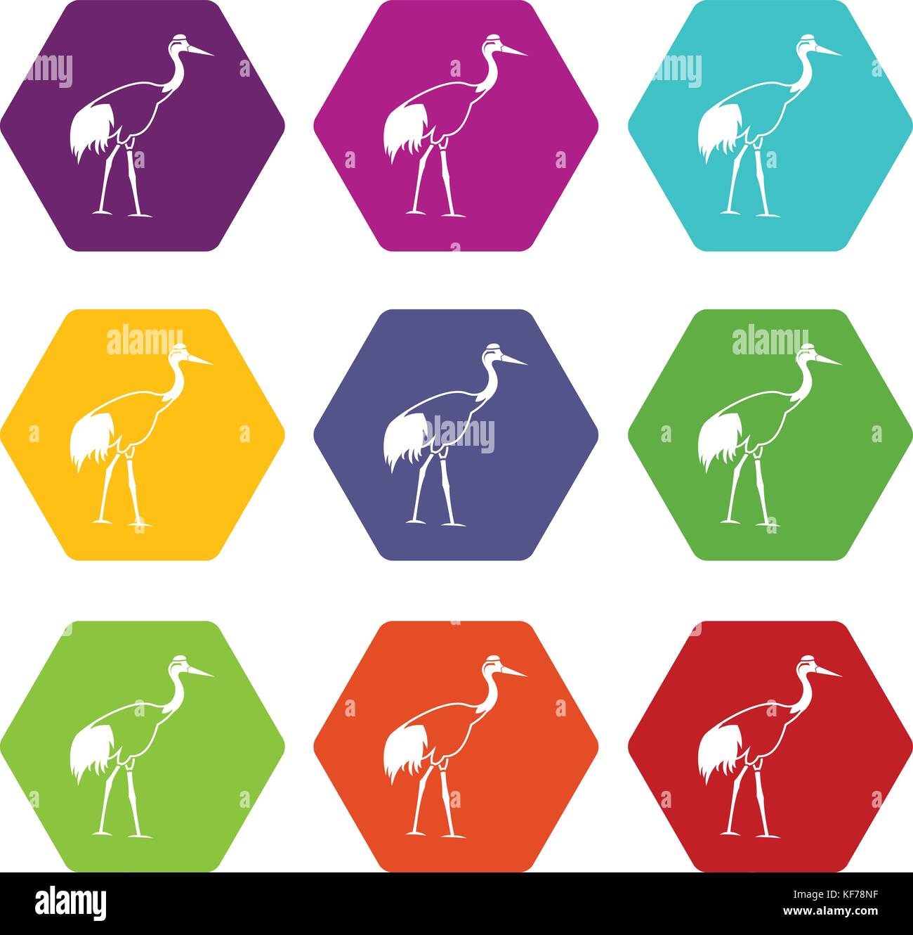 Stork icon set color hexahedron Stock Vector Image & Art - Alamy