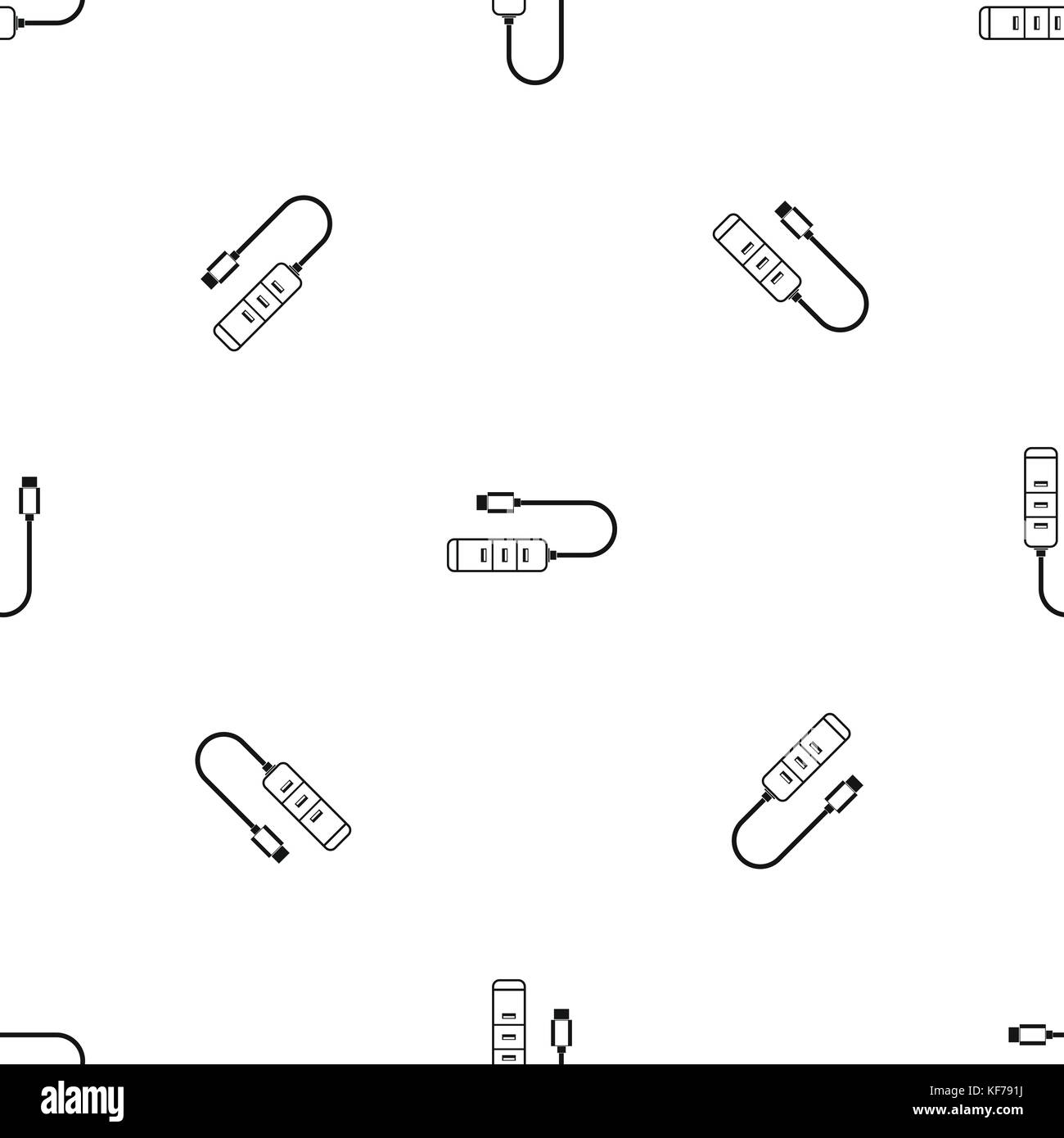 USB adapter connectors pattern seamless black Stock Vector Image & Art ...