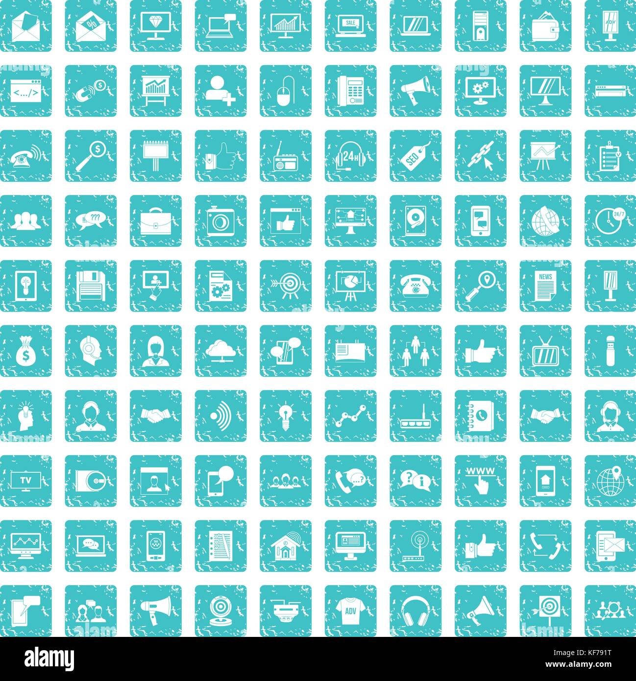 100 help desk icons set grunge blue Stock Vector Image & Art - Alamy