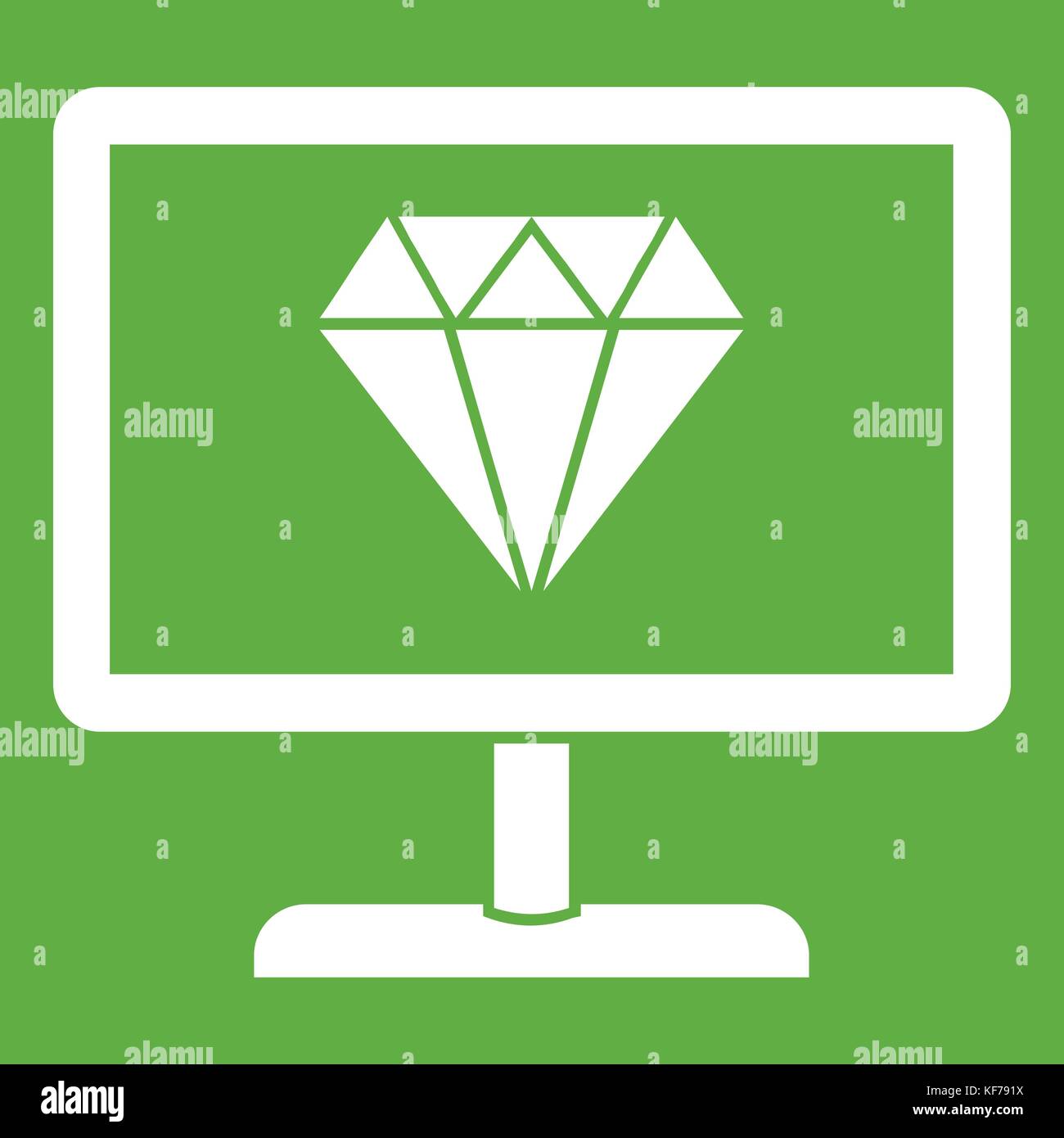 Screen with diamond icon green Stock Vector Image & Art - Alamy
